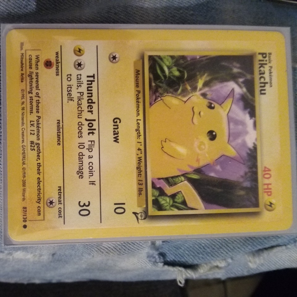 Pokemon Card Pikachu - Base Set 1999-2000 4th Print 58/102 Common ...