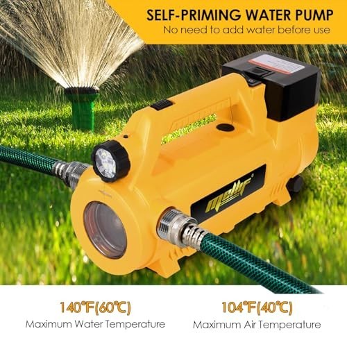 Cordless Water Transfer Pump 20V Battery Compatible, 430GPH Utility ...