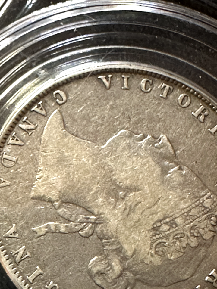 1872H Inverted A/V CCCS Graded Canadian, Fifty ¢50 Cent, **F-12** #5419 ...