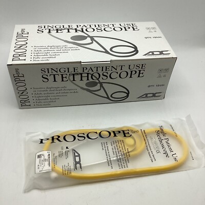PROSCOPE SINGLE PATIENT USE STETHOSCOPE CASE OF 50 664 Yellow 32" | eBay