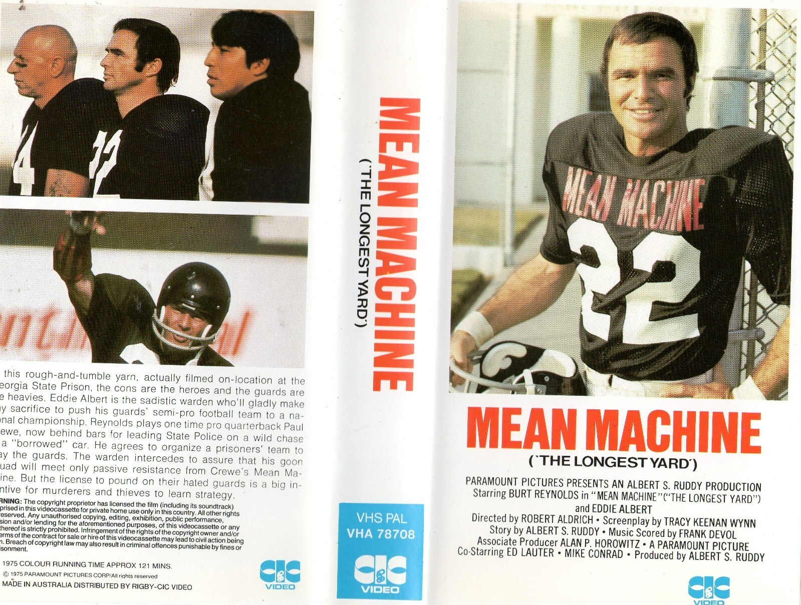 MEAN MACHINE - Burt Reynolds - VHS - NEW - PAL - Original Oz sell-thru ...
