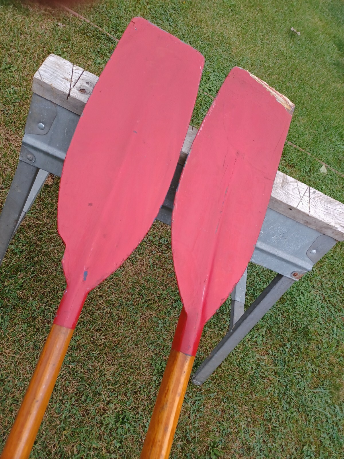 Two, Wood Sweep Oars made by Croker, Australia, 1970s for Racing Rowing ...