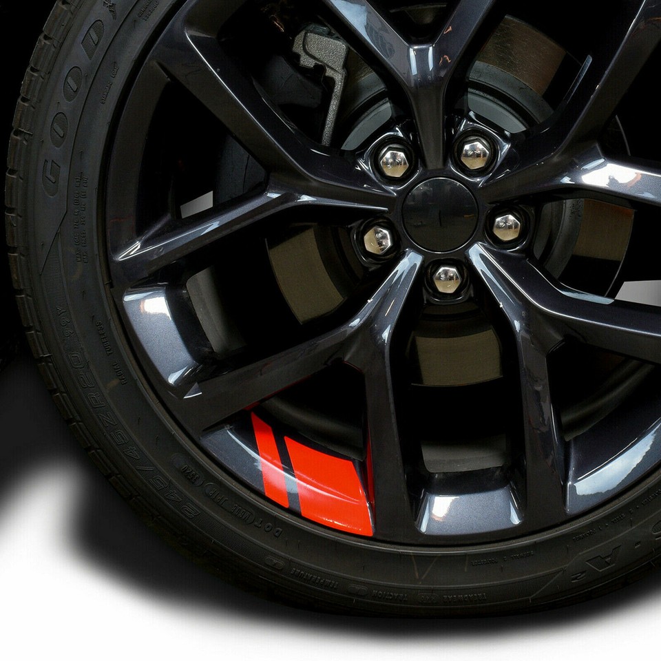 Car Red Wheel Rim Vinyl Sticker Decal Hash Mark Stripe Fit For 18" - 21 ...