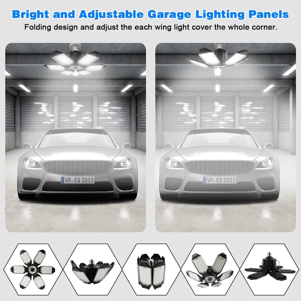 LED Garage Light - 160W Garage Light Bulb 64000LM 6500K Super Bright ...
