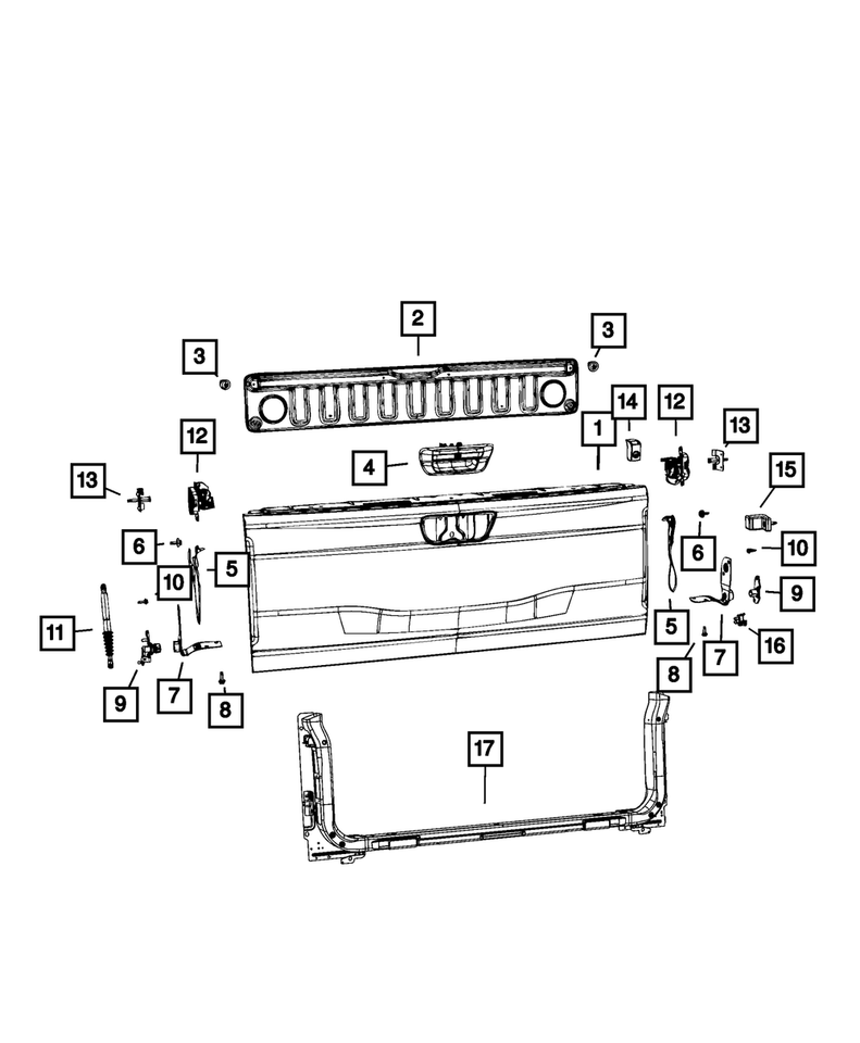 Genuine Mopar Tailgate Hinge Left 68534375AA | eBay