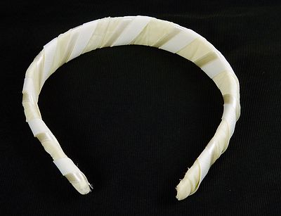 Girl's/Women's Headband, Ribbon Wrapped Hair Restraint, Off-White Cream ...