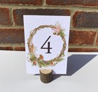 Forest greenery TABLE NUMBERS woodland animals birds tree wreath rustic ...