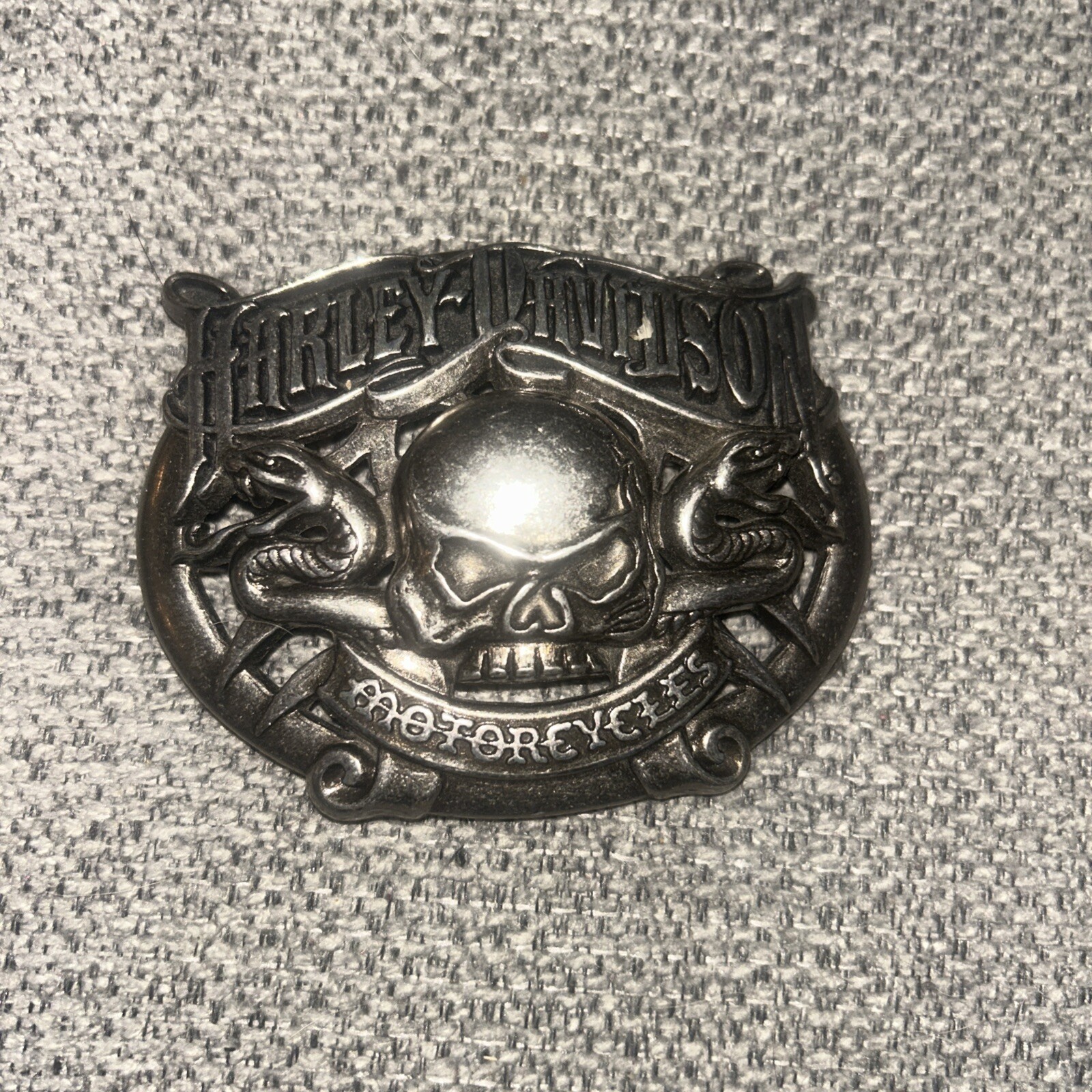 Harley-Davidson Mens Skull w/Snakes Belt Buckle - Ant… - Gem