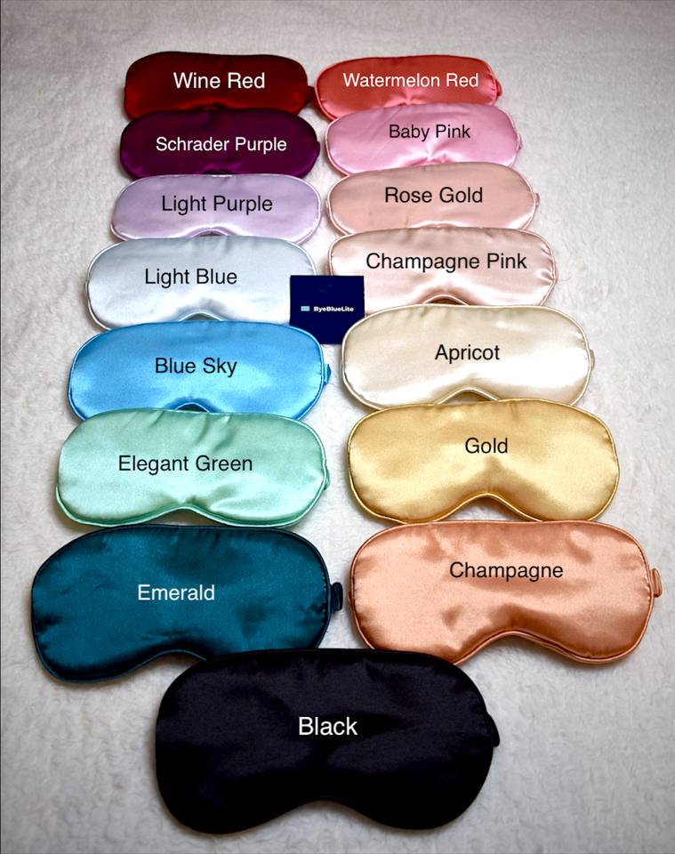 Three Pack Silk Sleep Mask Personalized Custom Text by ByeBlueLite | eBay