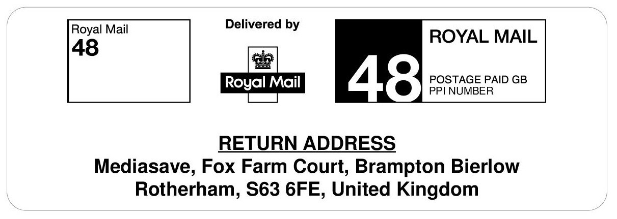 Royal Mail PPI Labels 24/48 Standard Signed Special Delivery & Return ...