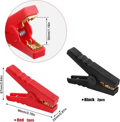 1 Pair 100amp Charger Jumper Clamps Car Battery Booster Alligator Clips ...