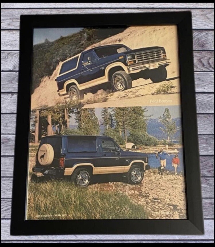 80s Ford Bronco II 2 Half Cab Full Size F150 V8 4x4 ~ Framed Original ...