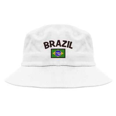 Brazil flag embroidered bucket hat, National flag embroidered bucket ...