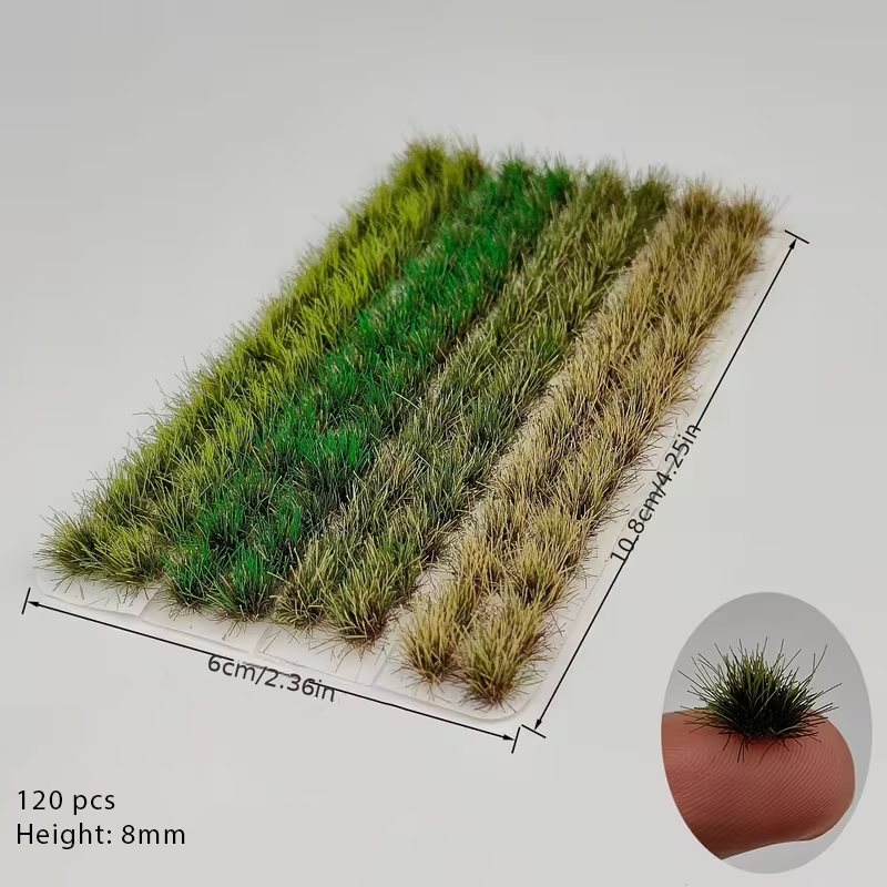 Grass tufts 120 pcs mixed colour 8mm - Wargame model basing Warhammer ...