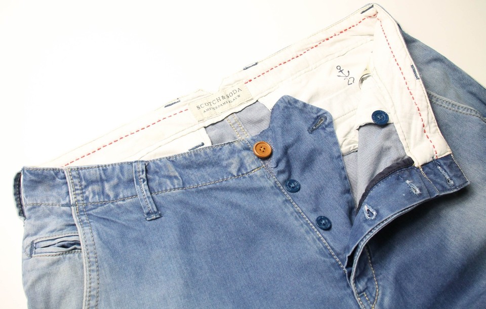 SCOTCH & SODA Jeans Men's W32/L32 Tapered Chino Pockets Buttons Fade ...