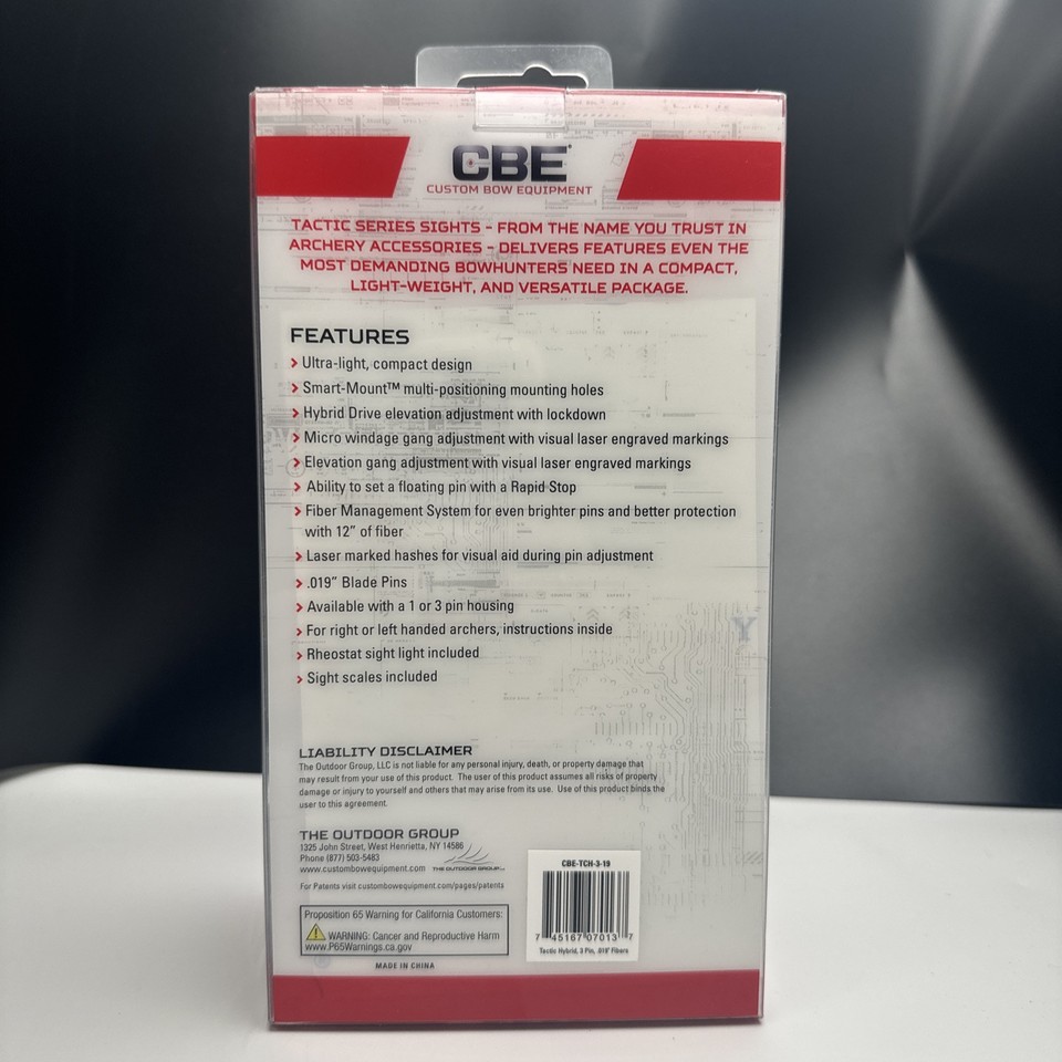 **NEW** CBE Tactic Hybrid 3-Pin Bow Sight - CBE-TCH-3-19 745167070137| eBay