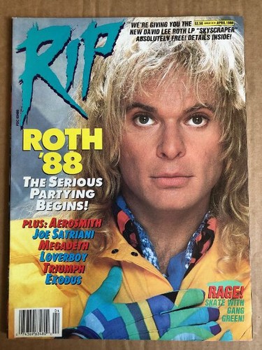 RIP Magazine April 1988 David Lee Roth, Aerosmith, Triumph Loverboy ...