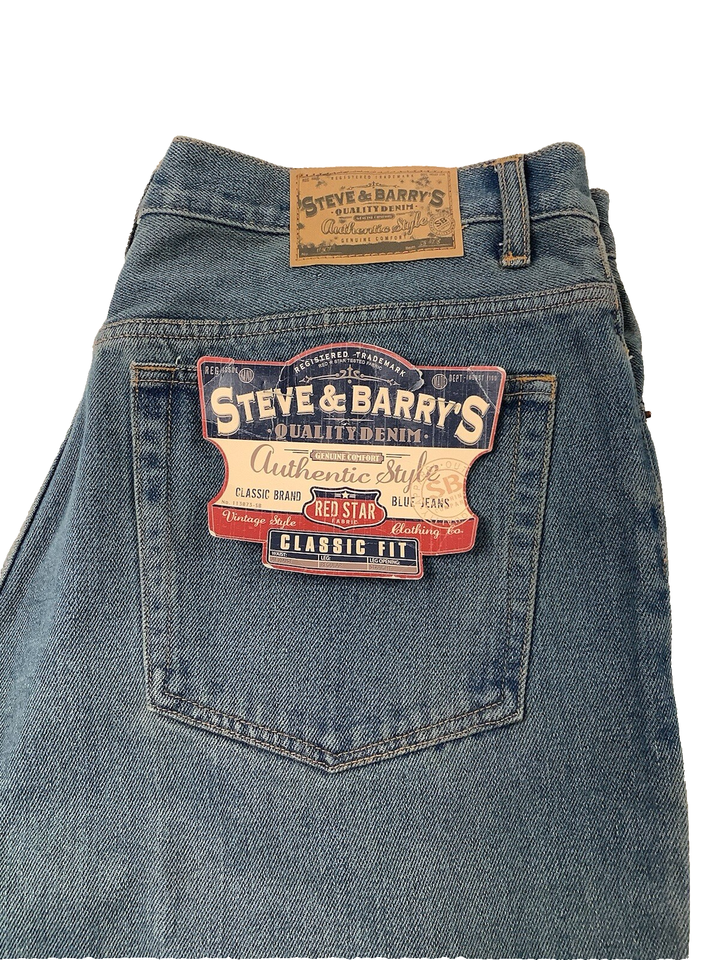 NWT Steve & Barrys Mens Denim Jeans Size 36x30 Blue Classic Straight Fit | eBay