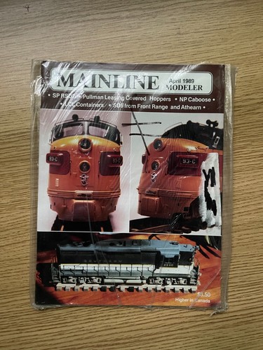 Mainline Modeler April 1989 Issue Model Railroading SP RSD7 NP Caboose ...