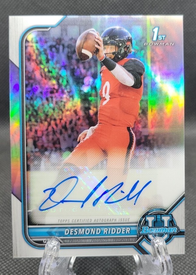 2022 Bowman U Chrome Desmond Ridder SP 1st Rookie RC Auto Holo Falcons ...