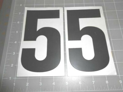 NUMBER 5 STICKERS 6" BLACK VINYL 2 QUANTITY COMPETITION SCORING FREE ...