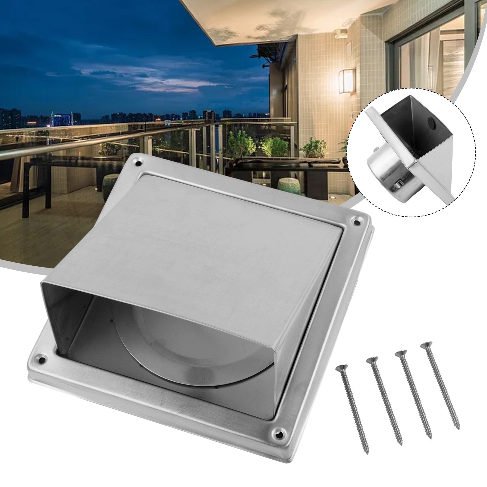 304 Stainless Steel Wall Air Vent Extract Valve Prevents Dust ...