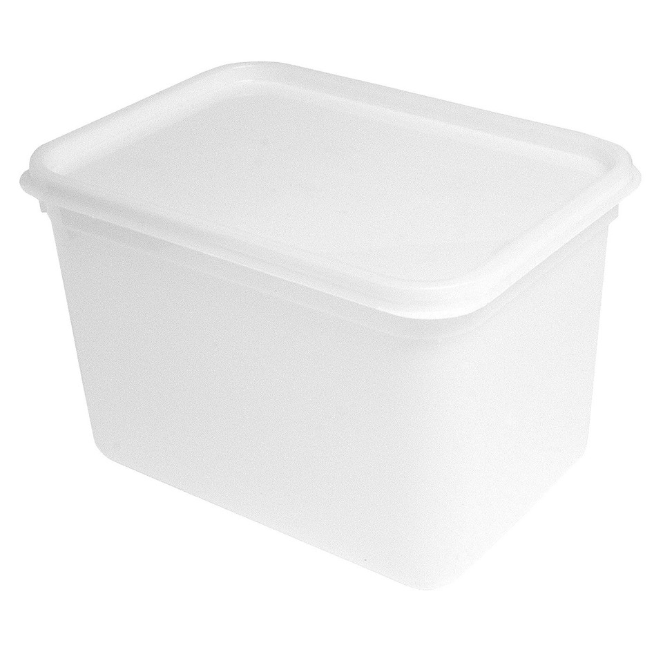 4 LITRE RECTANGULAR ICE CREAM TUBS WITH LIDS KITCHEN FOOD STORAGE ...