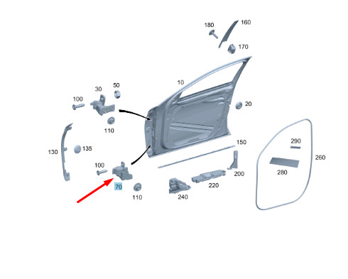 NEW MERCEDES-BENZ E W213 FRONT LEFT DOOR BOTTOM HINGE A2137201110 213 ...