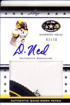 durron neal rookie draft auto jersey oklahoma sooners ou army college ...