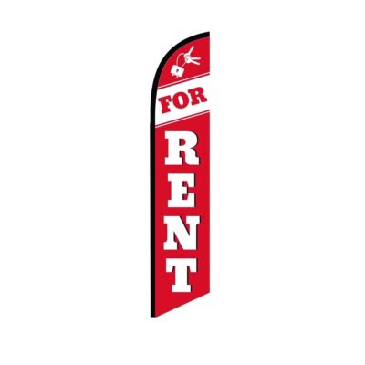 For Rent Red Swooper Flutter Feather Flag | 3ft W x 11.5ft Tall | eBay