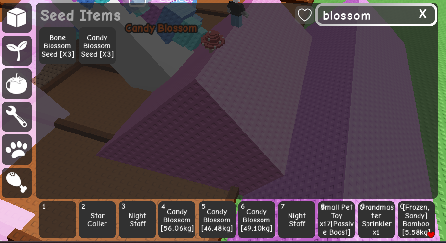 Grow A Garden Acc 1 Candy Blossom Tree +3 Candy Blossom Seeds +3 Bone ...