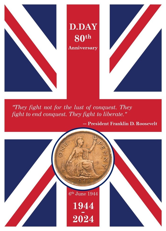 D DAY COIN 80th Anniversary 1944 - 2024 Commemorative Souvenir ...