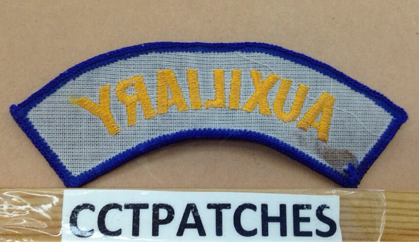 AUXILIARY POLICE ROCKER TAB BLUE/ORANGE/BLACK SHOULDER PATCH | eBay