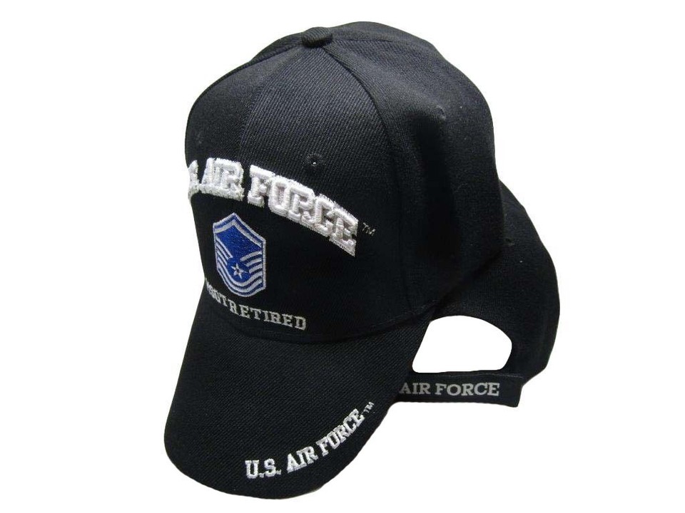 U.S. Air Force MSGT Retired Cap Black USAF Embroidered Ball Hat Free ...