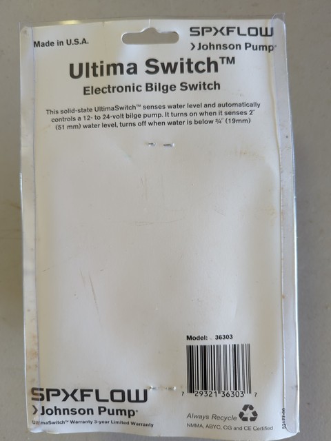 SPX Johnson Automatic Float Ultima Switch for Bilge Pump 12V/24V #34 ...
