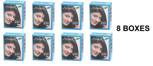 Noorani Black Henna 6pouches x 10g Black Hair Dye Colour 8 BOXES | eBay