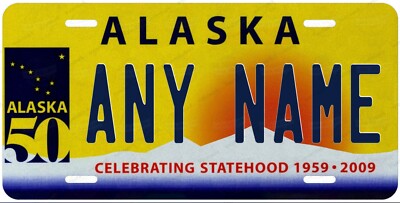 Alaska Personalized License Plate Car Tag For Car Motorcycle ATV Moped ...