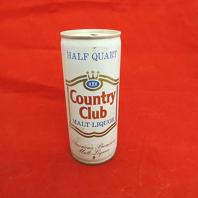 Vintage Country Club Malt Liquor, empty beer can, steel pull tab, 16 oz ...
