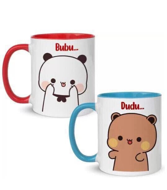 Bubu And Dudu Coffee Mug, Love Heart Cute Cartoon Pet, Couple Mugs Gift ...
