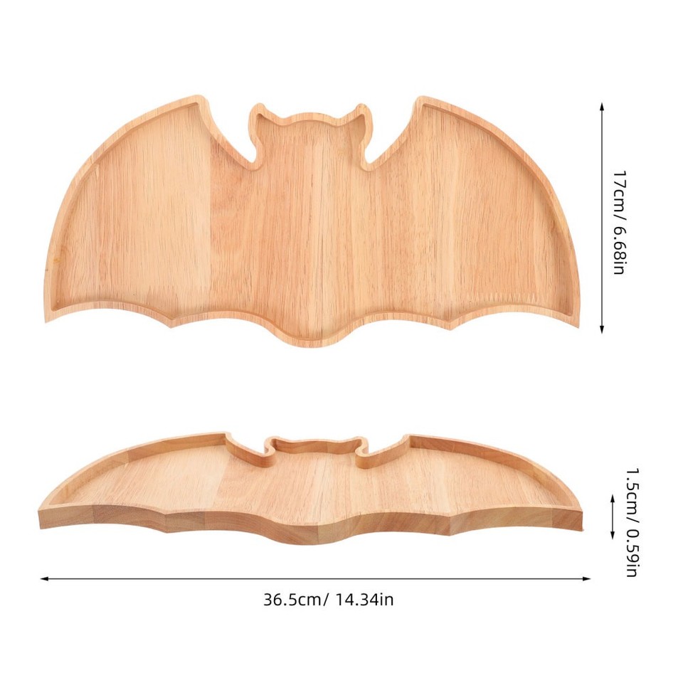 Bat Shape Candy Plate Wooden Candy Serving Plate Halloween Biscuits ...