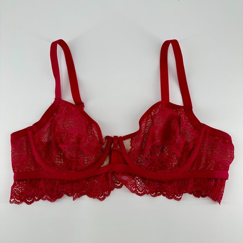 Adore Me Womens Red Lace Bra Intimates Size 40B | eBay