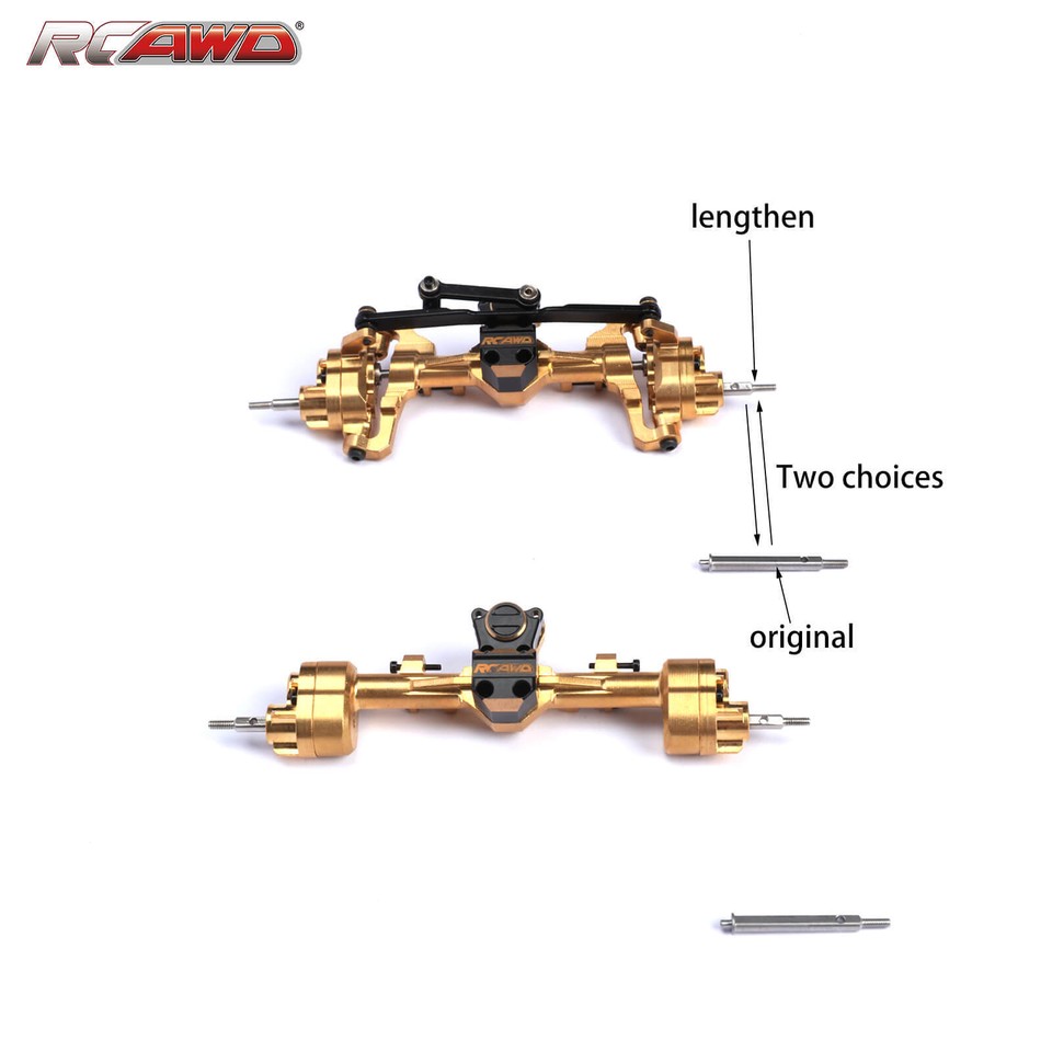 RCAWD Wide Axles & Brass SCX24 Portal Axles Full Brass for Axial SCX24 ...