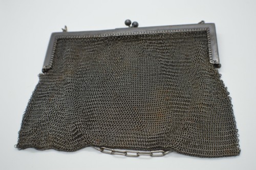 VINTAGE MESH BAG-PURSE-SILVER TONE-UNMARKED-LADY'S ACCESSORY MID ...