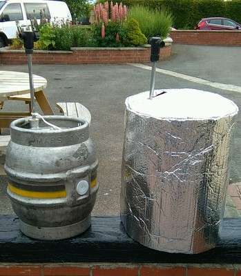 1 X INSULATED CASK COVER & 1 ICE SHEET cask beer cooler pub party ...