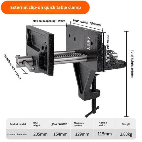 External Quick-Action Bench Vise Quick-Action Table Clamp Woodworker ...