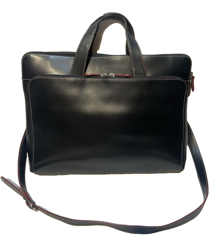 Lodis Leather Black Laptop Business Bag Organizational Pocket 13H X 14 ...