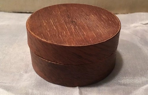 Vintage miniature wood round primitive Artist Shop band Box | eBay