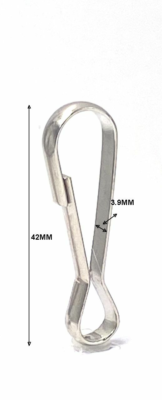 5-1000 LANYARD STEEL SILVER SPRING CLIPS CLASPS HOOK VARIOUS SIZES ...