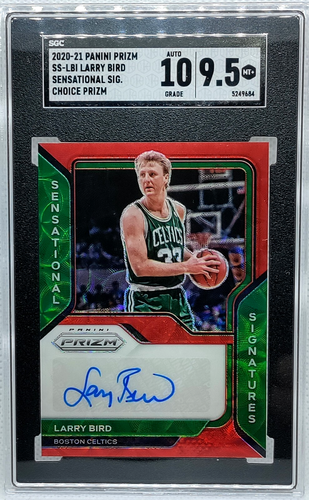 SGC 9.5 10 Larry Bird AUTO 2020-21 Prizm Choice Autograph Signatures ...