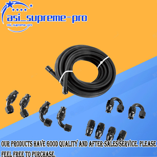 8AN E85 Stainless Braided PTFE Fuel Line Hose Swivel Fittings Kits 20FT ...